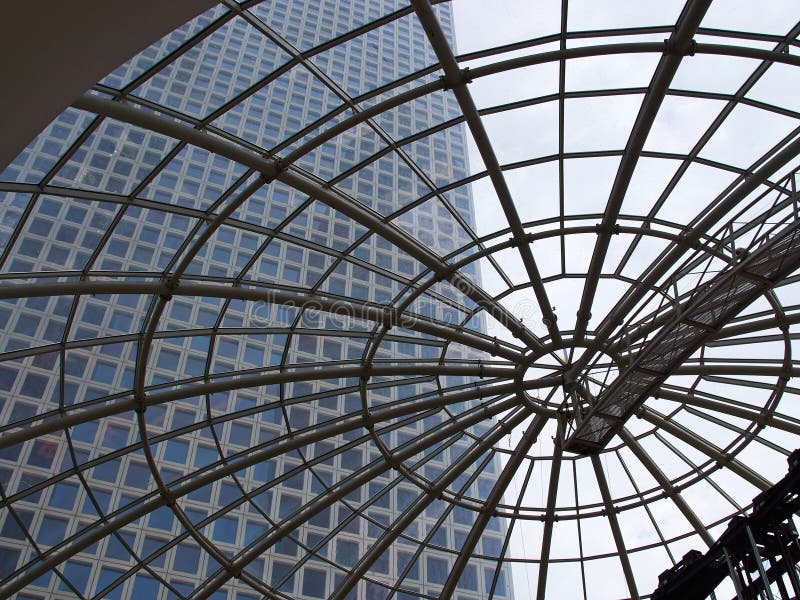 Glass Dome in a Shopping Mall Stock Image - Image of building, metal ...