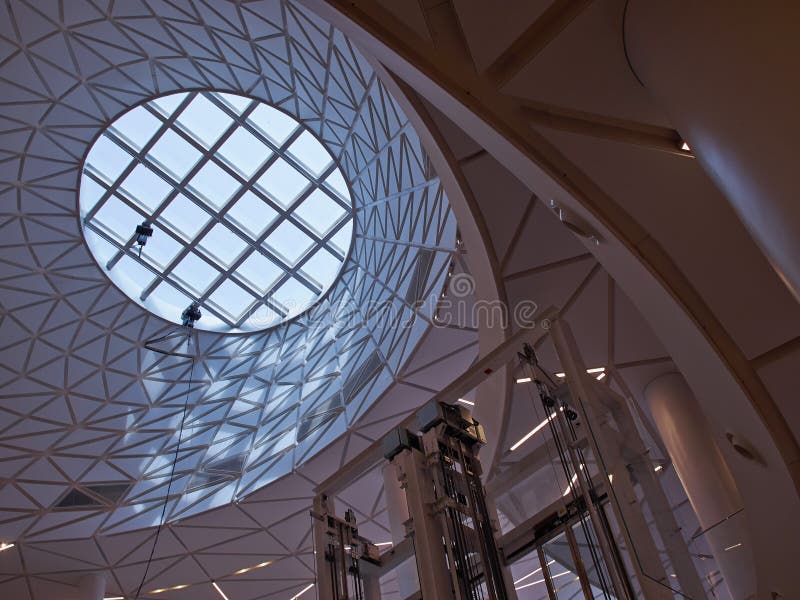 Glass Dome in a Shopping Mall Stock Image - Image of circular, metal ...
