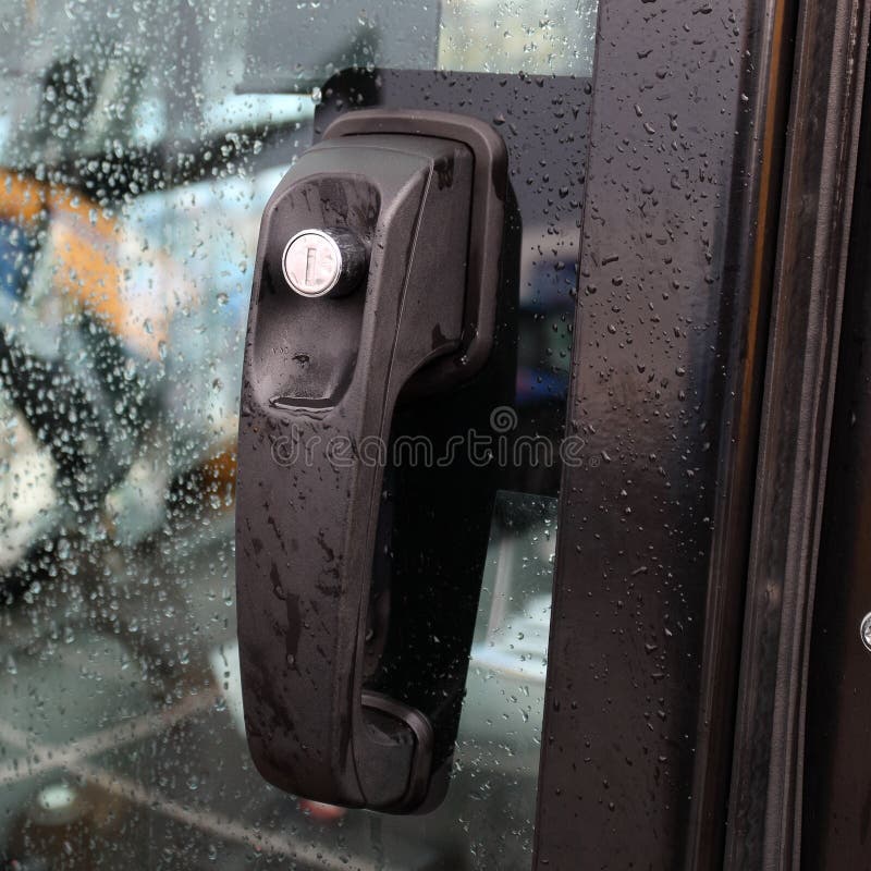 Glass Door of the Bulldozer Stock Photo - Image of dredger, handle ...