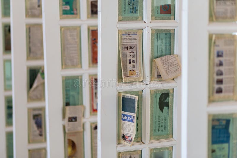 The Glass Door is Closed with Protective Book Paper Editorial Image ...