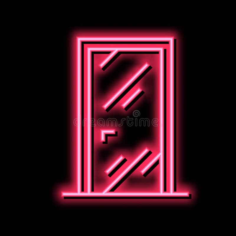Glass Door Neon Glow Icon Illustration Stock Vector Illustration Of Glowing Knob 270949557