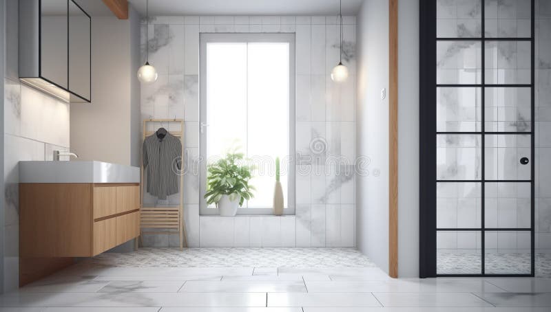 A Glass Door Separating Inside Out from a Laundry Room, Concept of ...