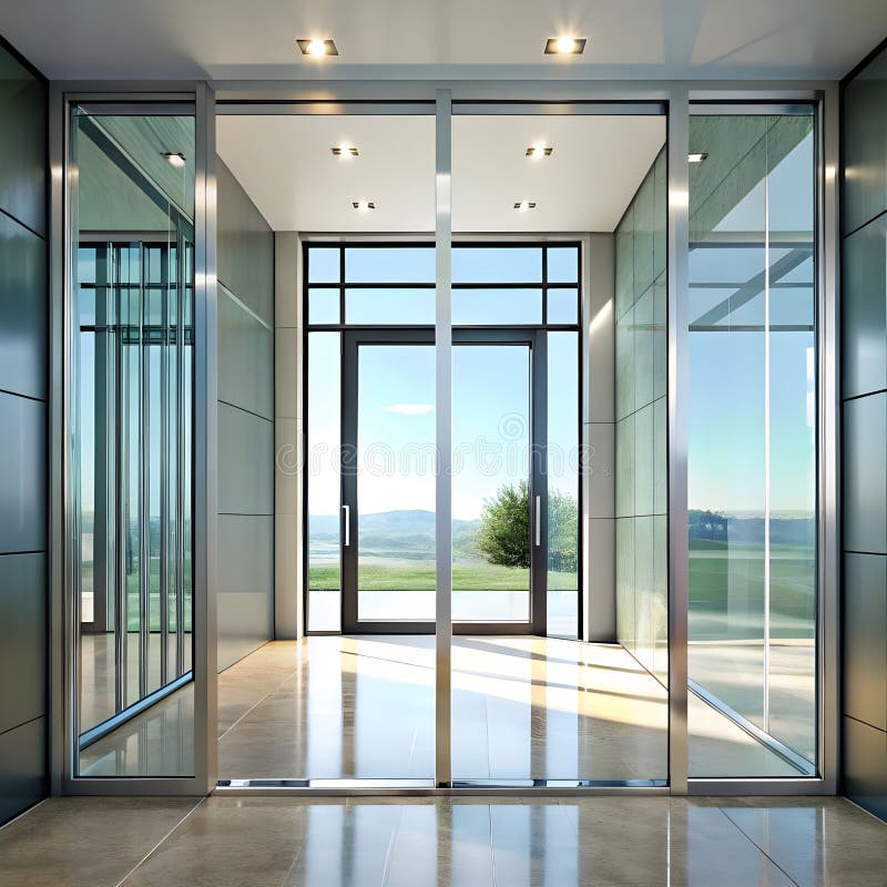 Glass door and window stock illustration. Illustration of window ...