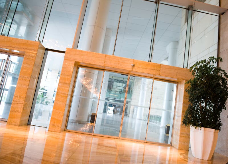 Glass doors stock photo. Image of entrance, column, admittance - 15333090