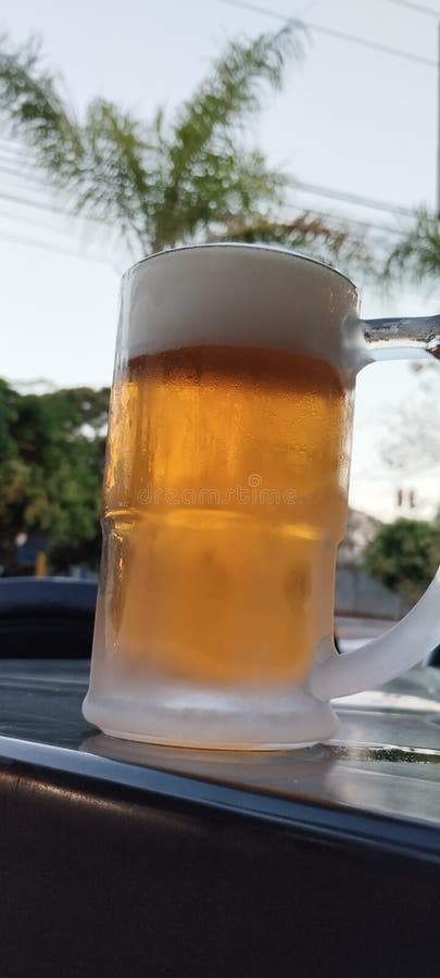 Glass of Draft Beer on the Table Alcoholic Beverage Draft Pilsner Beer ...