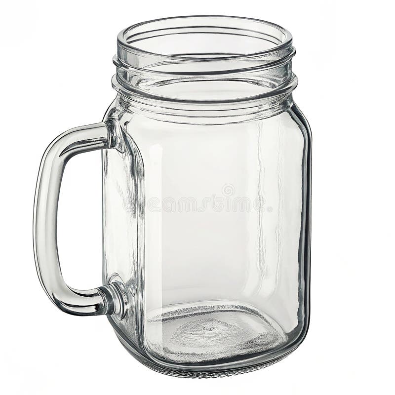 Glass Drinking Jar with Handle PNG Stock Illustration - Illustration of ...