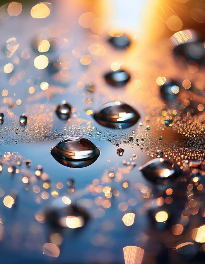 Glass Droplets on Clear Surface Stock Photo - Image of artistic ...