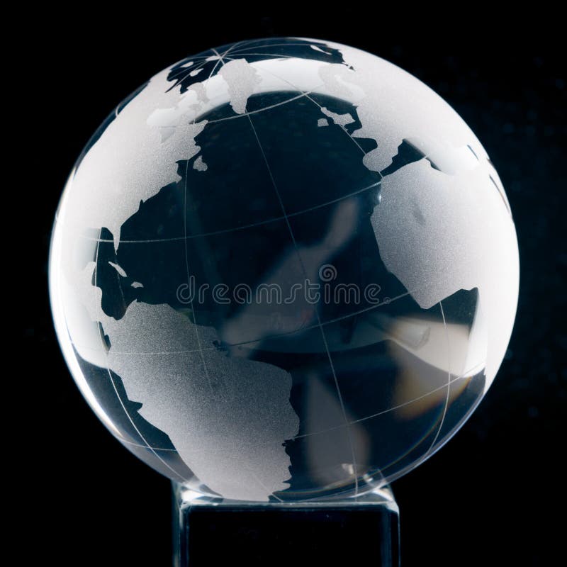 Glass Earth stock photo. Image of planet, backlit, black - 109668060
