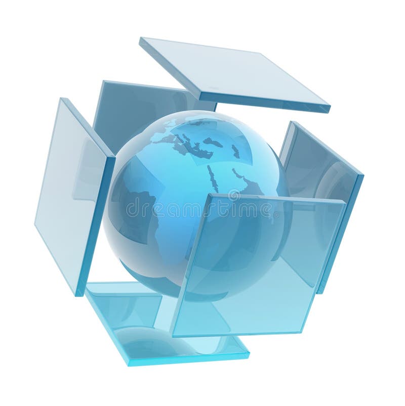 Glass earth sphere stock illustration. Illustration of square - 46077166