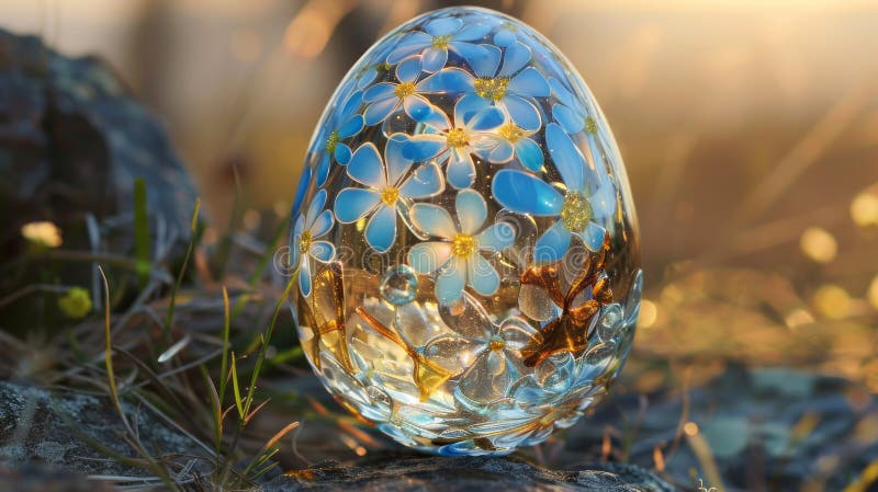 Glass Easter egg art stock illustration. Illustration of collection - 317528444