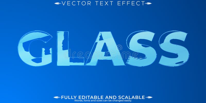 Glass Editable Text Effect, Transparent and Clean Text Style Stock Vector - Illustration of logo ...