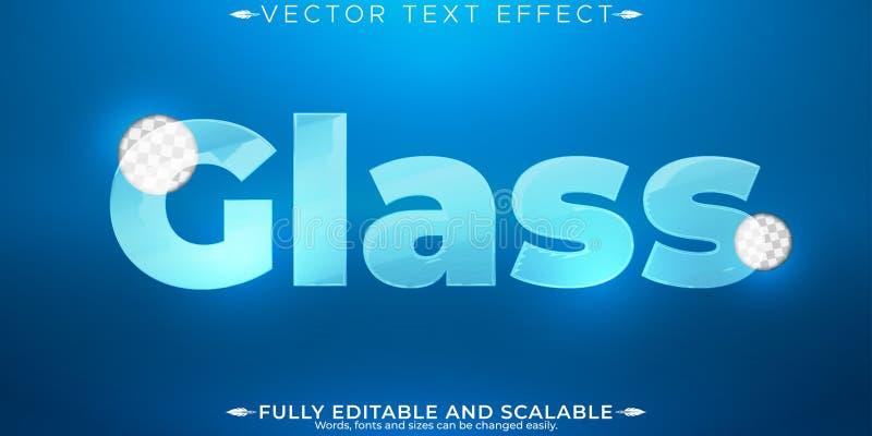 Glass Editable Text Effect, Transparent and Clean Text Style Stock Vector - Illustration of ...