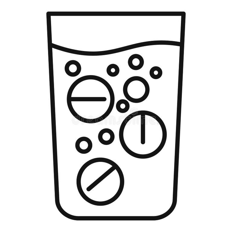 Glass with Effervescent Tablets Dissolving in Water Stock Vector ...