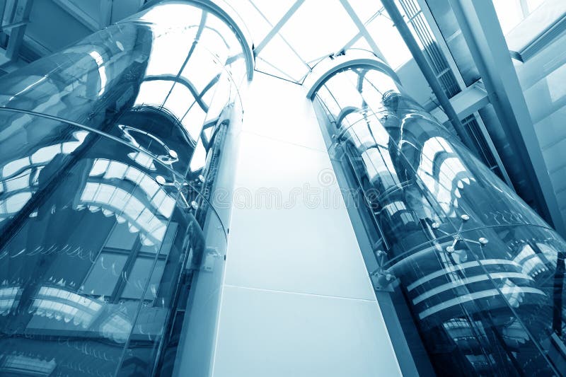 Futuristic Elevator in the Modern Building Stock Image - Image of ...