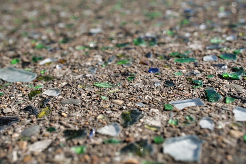 A Close Up of a Glass Embedded Sidewalk Stock Photo - Image of chips ...