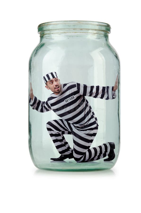 Glass empty jar stock image. Image of convict, male, chain - 36801475