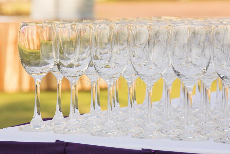 A Glass of Empty Wine Prepared at the Party. Stock Photo - Image of ...
