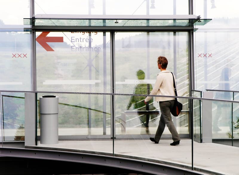 Glass entrance stock photo. Image of employee, transparent - 1249090