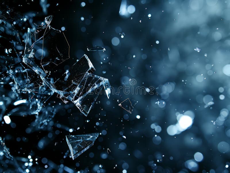 Glass Exploding in Slow Motion, with Fragments Suspended in Mid-air ...