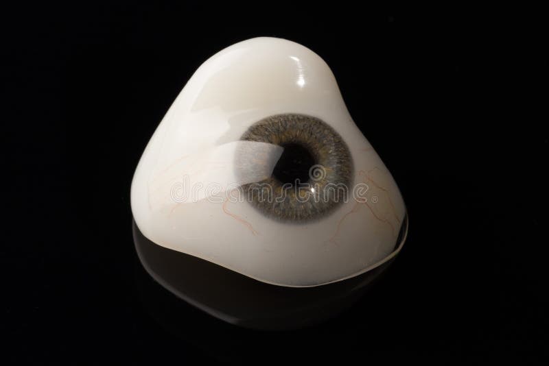 Glass Eye Prosthetic or Ocular Prosthesis on Black Stock Photo - Image ...