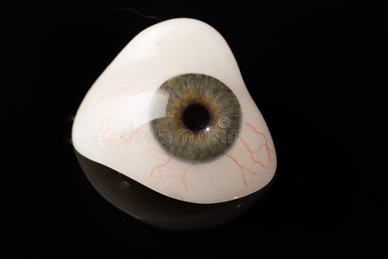 Glass Eye Prosthetic or Ocular Prosthesis on Black Stock Photo - Image ...