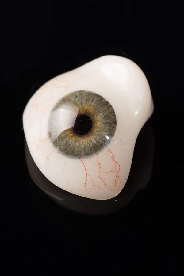 Glass Eye Prosthetic or Ocular Prosthesis on Black Stock Photo - Image ...