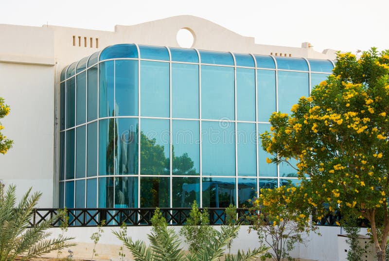 Rounded Contemporary Office Building Stock Photo - Image of offices ...