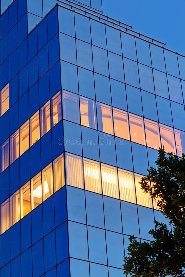 Glass Facade with Opened Windows Stock Photo - Image of exterior ...