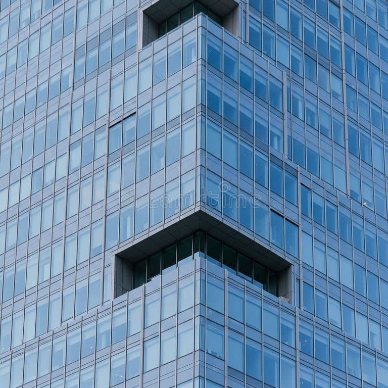 Glass Facade of a Modern High-rise Building Featuring a Sharp ...