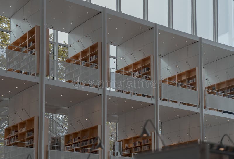 Glass Facade of a Modern Library Stock Photo - Image of construction ...