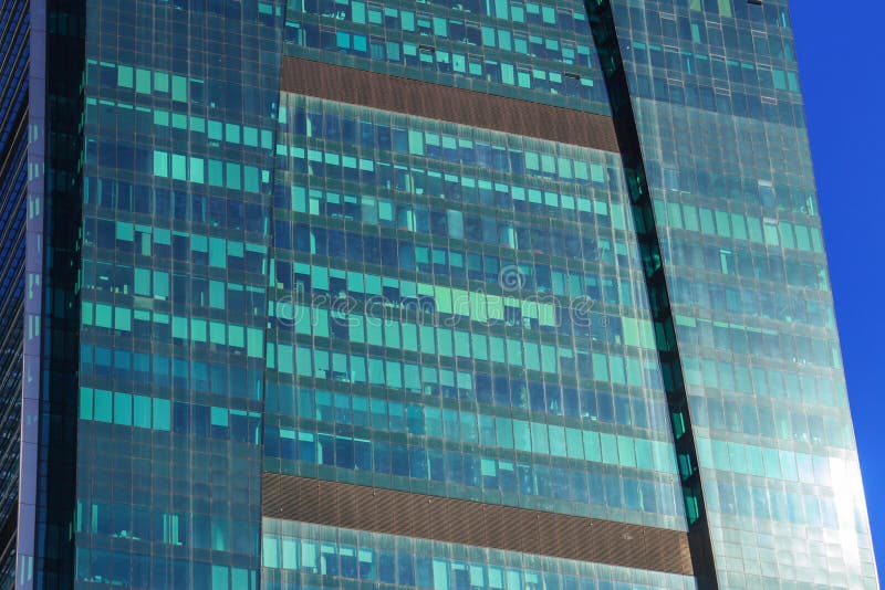 Glass Facade of a Modern Office Building Close Up on a Sunny Day Stock ...