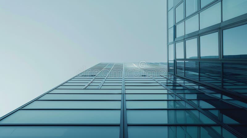 Glass Facade of Modern Skyscraper Stock Illustration - Illustration of ...