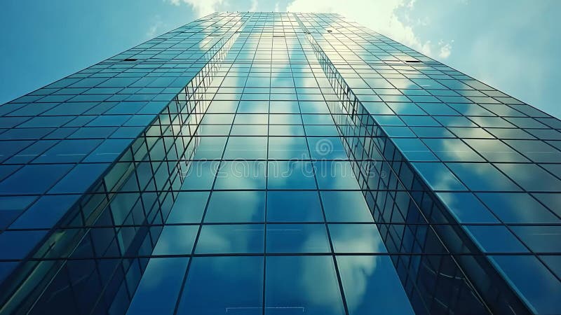 Glass Facade of a Modern Skyscraper Stock Video - Video of glassy ...
