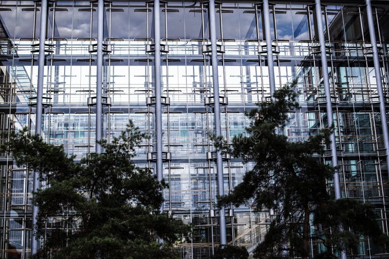 Glass Facade of an Office Building, Glass Windows in a Metal Frame ...