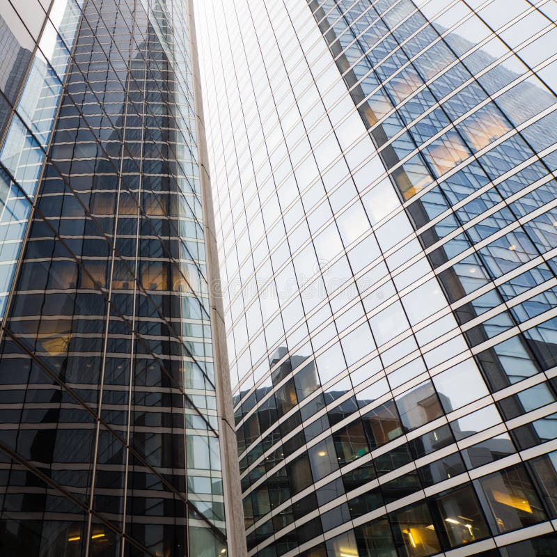 Glass Facade of an Office Tower Stock Image - Image of light, facade ...