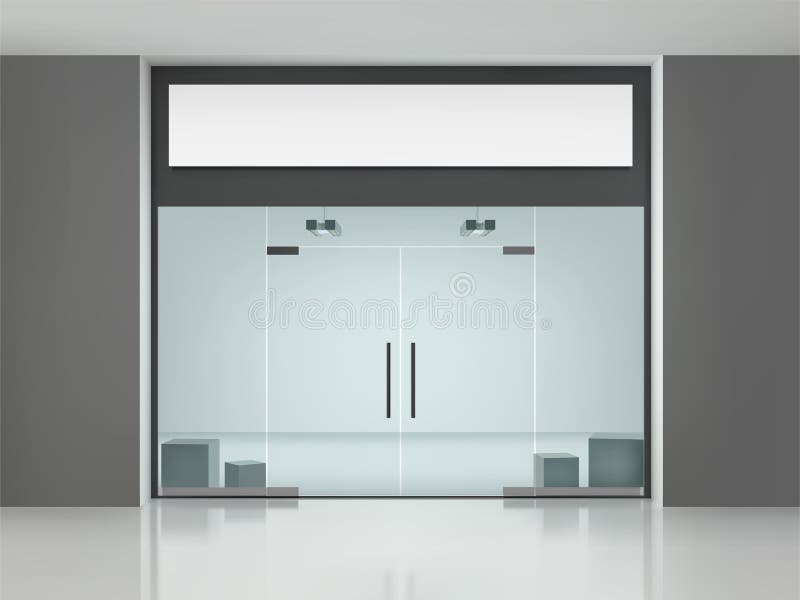 Glass Facade and Showcase for the Store. Stock Vector - Illustration of ...