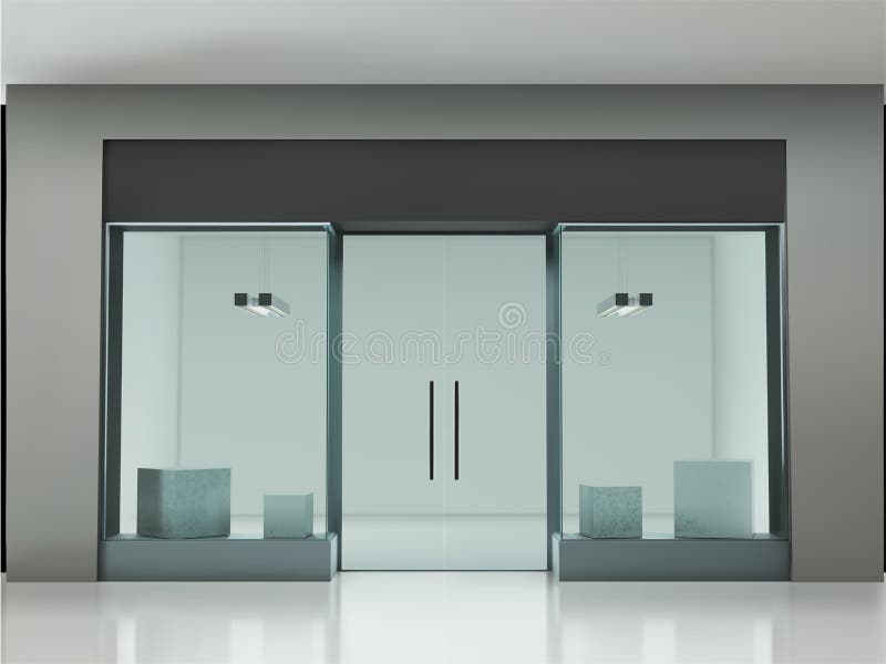 Glass Facade and Showcase for the Store 6. Stock Vector - Illustration ...