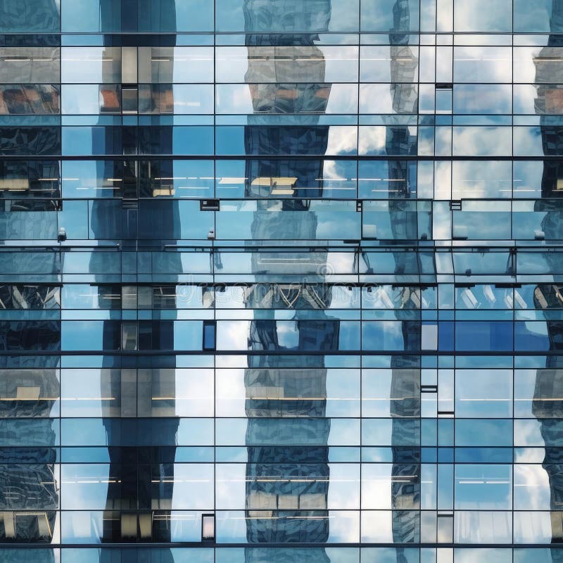 The Glass Facade of a Skyscraper Stock Illustration - Illustration of ...