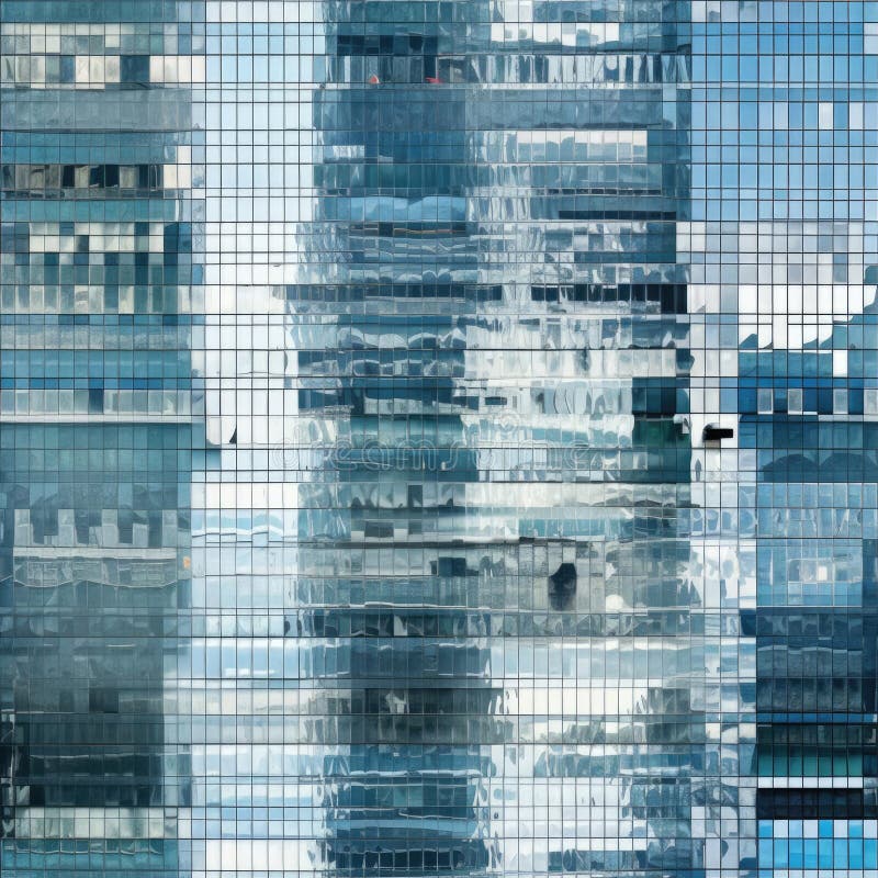 The Glass Facade of a Skyscraper Stock Illustration - Illustration of ...
