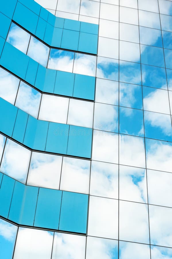 Glass Facade Texture of a Modern Office Building. High Tech ...