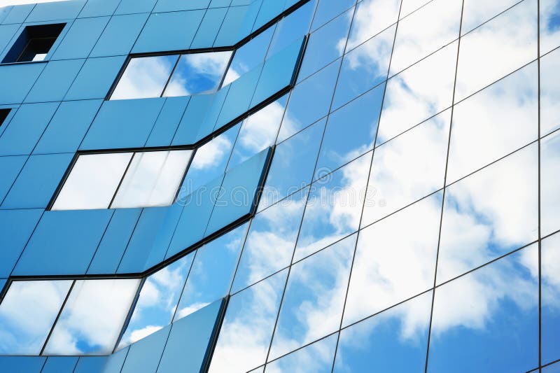 Glass Facade Texture of a Modern Office Building. High Tech ...