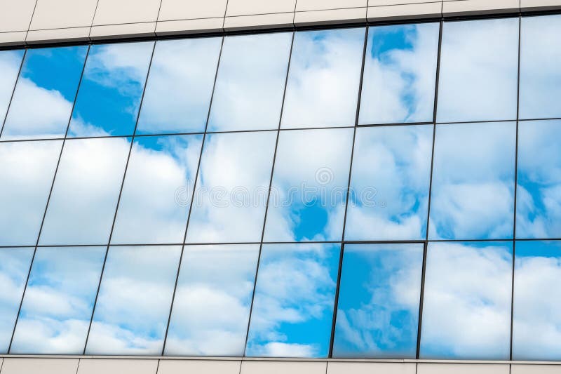 Glass Facade Texture of a Modern Office Building. High Tech ...
