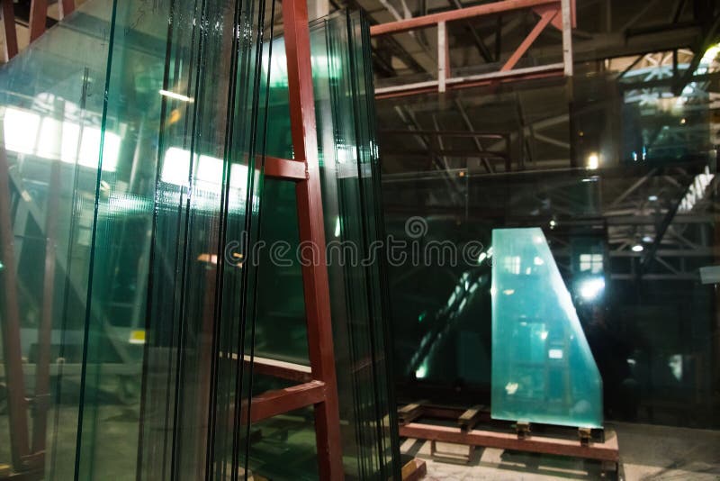 Glass in glass factory stock photo. Image of sheet, closeup - 188430688