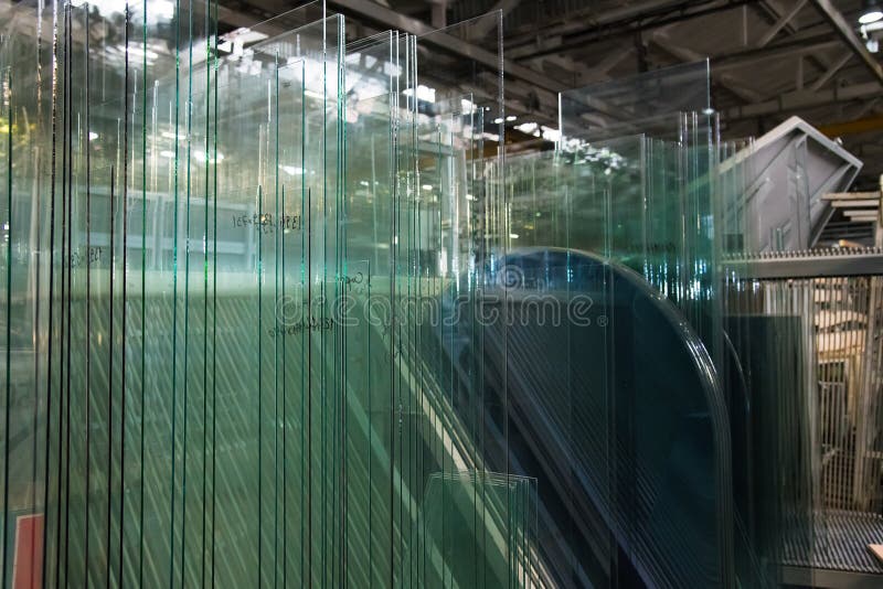 Glass in glass factory stock image. Image of process - 194302559