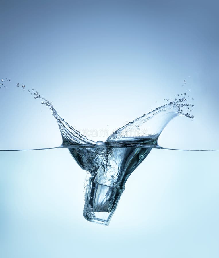 Glass Falling and Splashing into Water Stock Photo - Image of energy ...