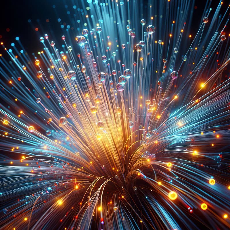 Glass Fiber Optics Close Up of Glowing Multi Colored Fiber Optic Stock ...