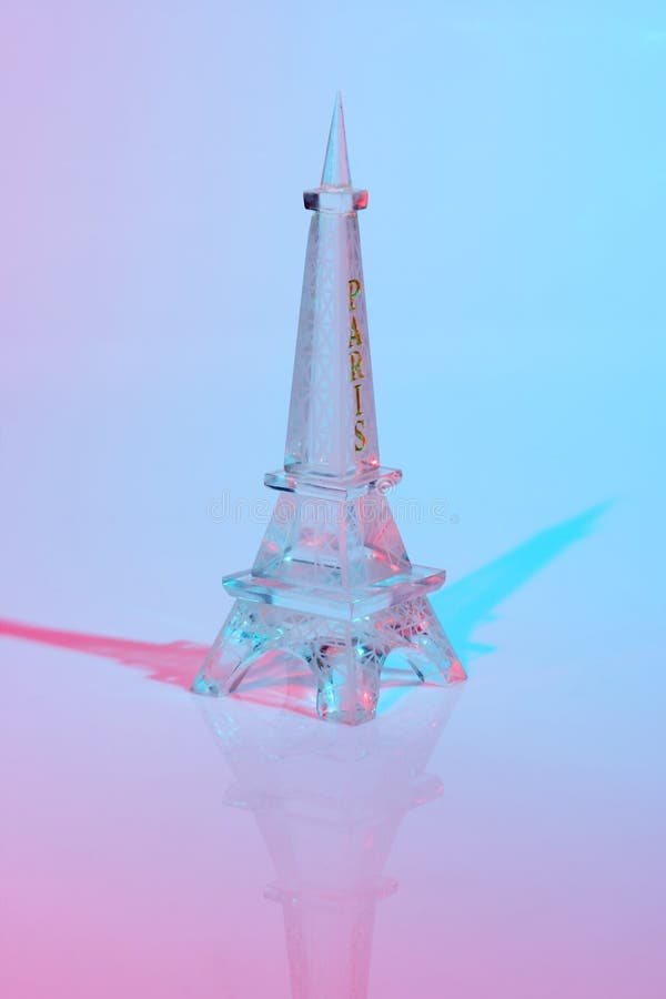 Glass Figure of the Eiffel Tower in Red Stock Image - Image of tourism ...