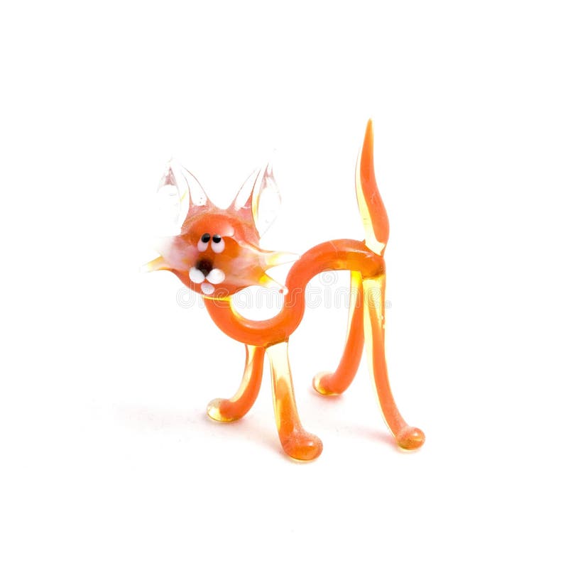 A Glass Figure of a Ginger Cat Stock Photo - Image of decorative ...