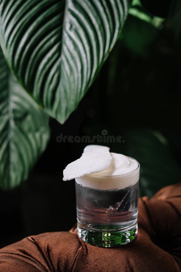 Glass Filled with Coconut Water and Foam Stock Photo - Image of counter ...