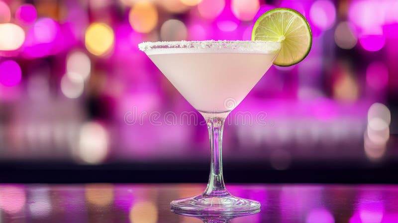 A Glass Filled with Cosmopolitan on a Nightclub Backdrop Stock Photo ...